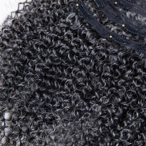 #34 Salt and Pepper Coily Human Hair Clip Ins Hair Extensions™️-GCCI00 – msgreyt