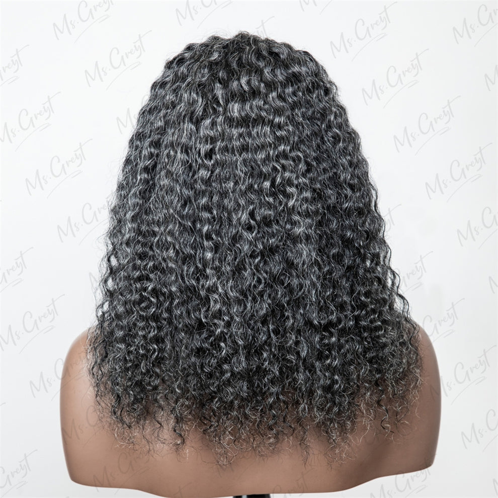34 Salt And Pepper Human Hair Headband Wig™️ Ghbw003 Msgreyt